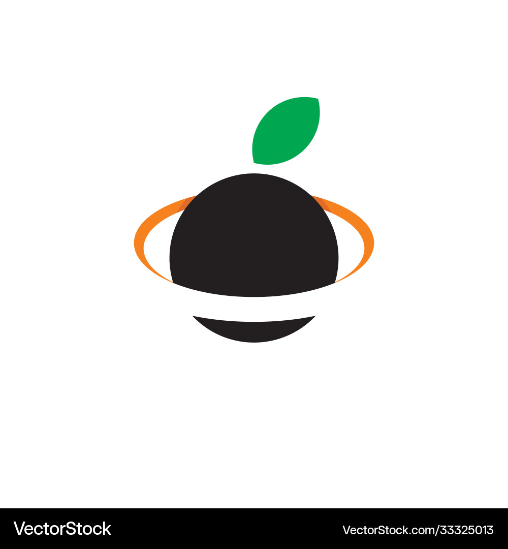 Orange planet logo design inspiration Royalty Free Vector