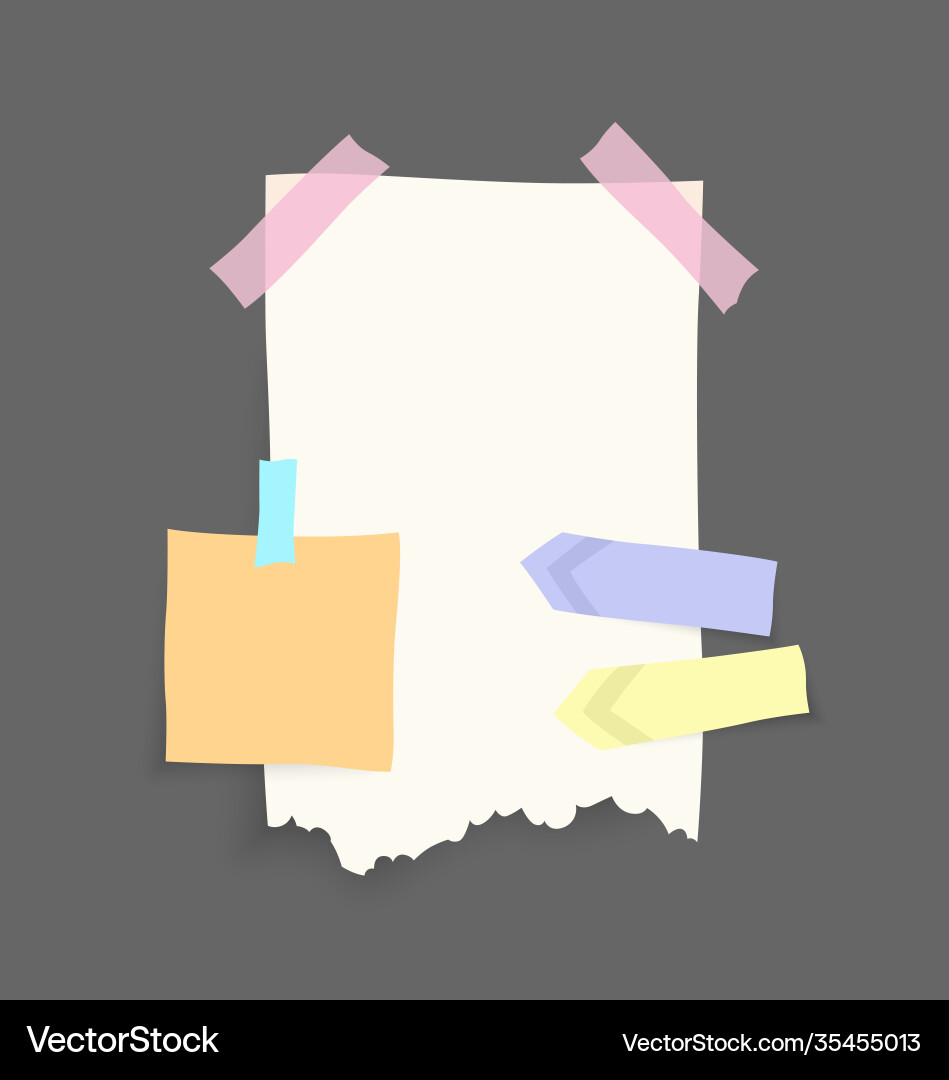 Paper notes stickers place for memo messages Vector Image