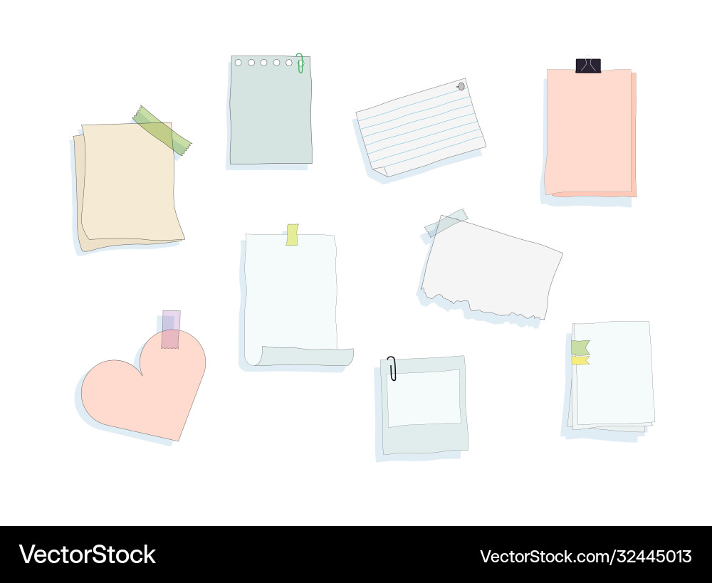 Paper stickers banner set blank poster Royalty Free Vector