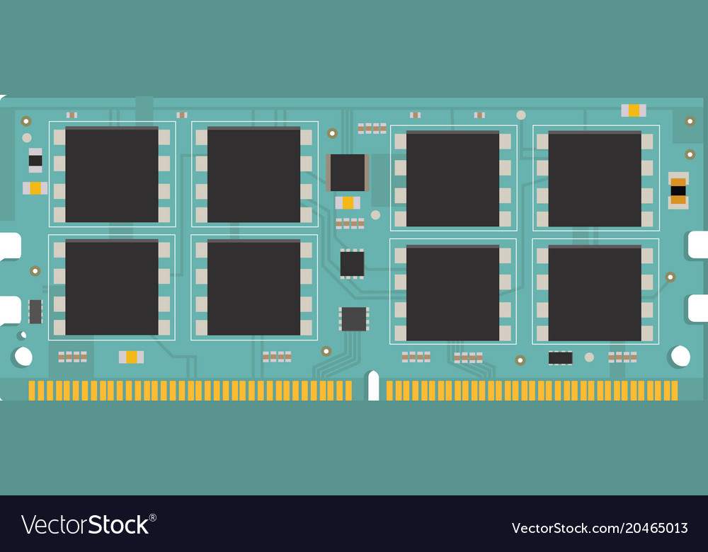 Personal computer memory module ram Royalty Free Vector
