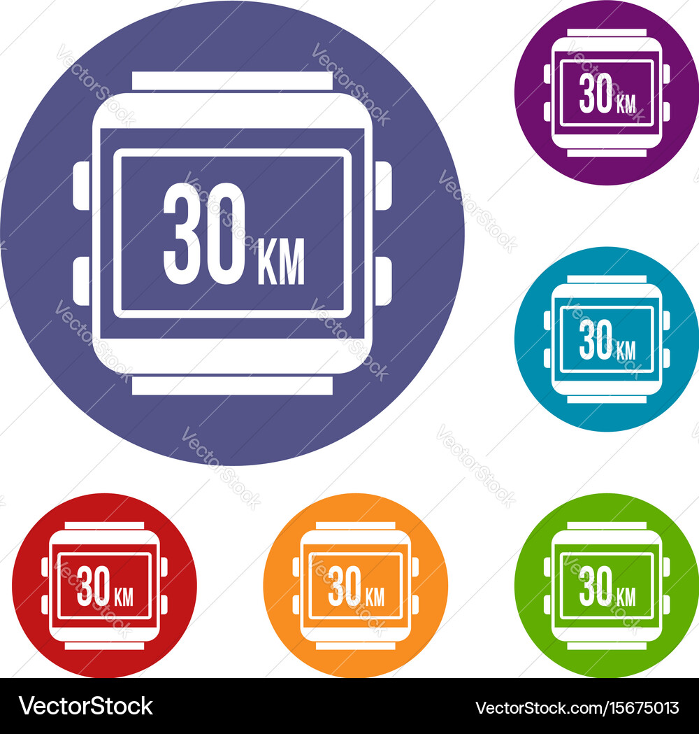 Speedometer bike icons set Royalty Free Vector Image