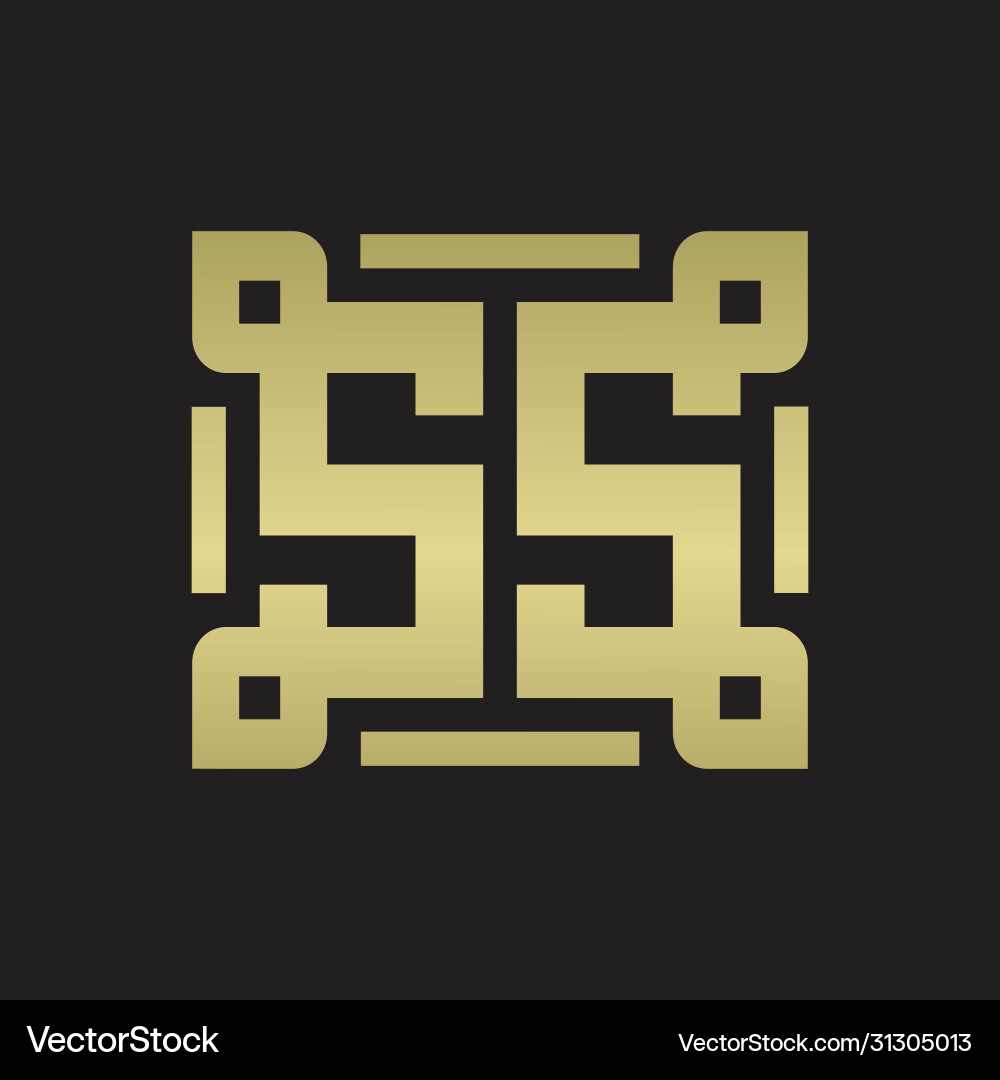 Ss logo monogram with piece line art design Vector Image