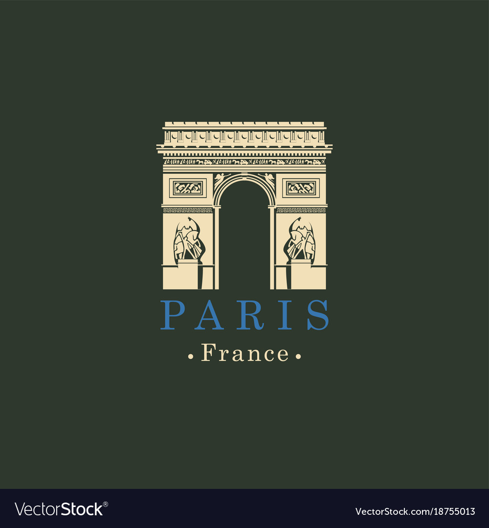 Triumphal arch in paris france image Royalty Free Vector