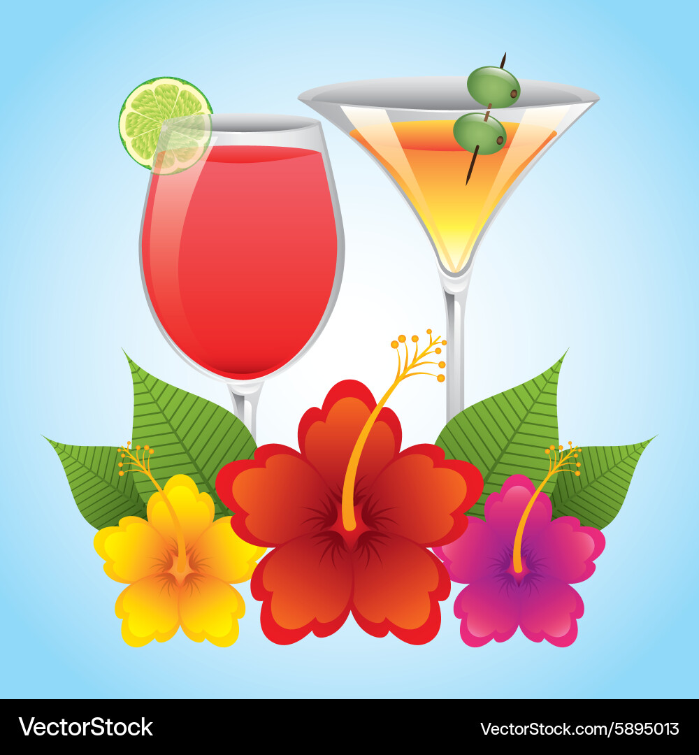 Tropical cocktail Royalty Free Vector Image - VectorStock