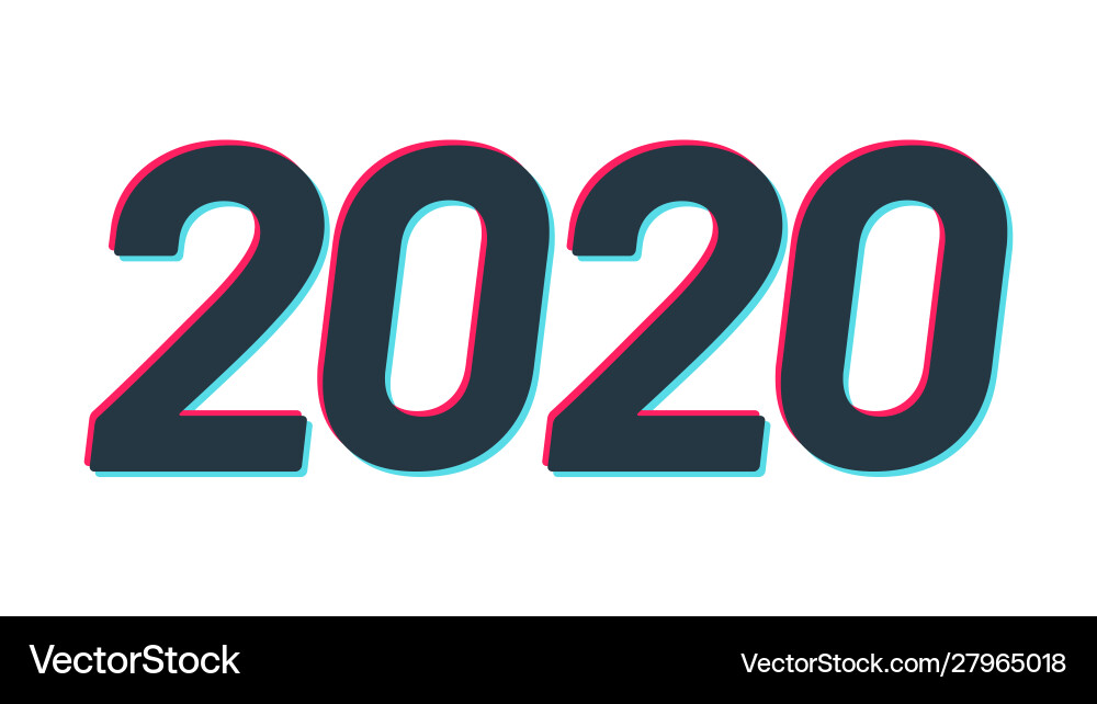 2020 happy new year logo text design Royalty Free Vector