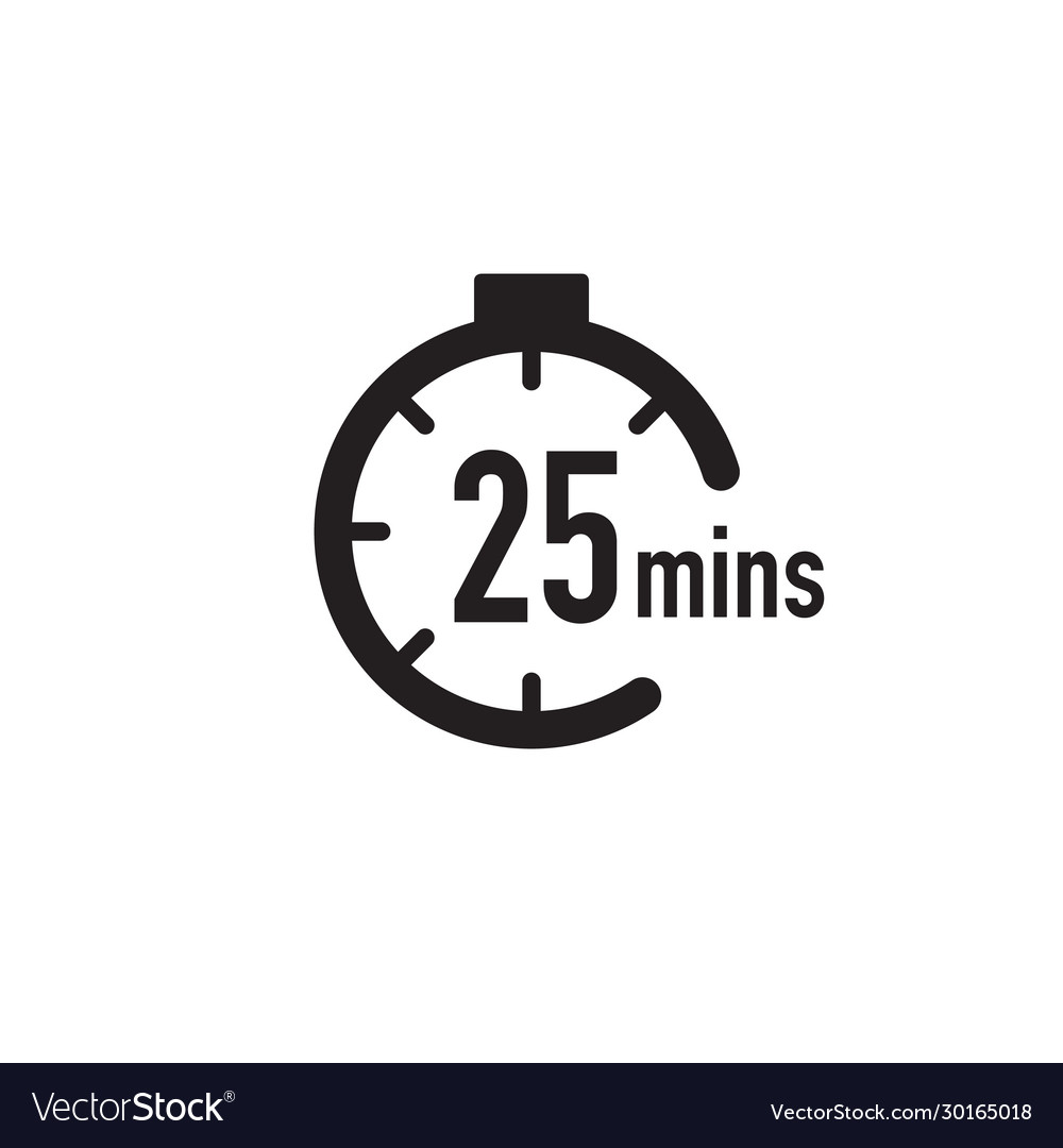 Minutes Timer Stopwatch Symbol Flat Style Editable Isolated 44 OFF