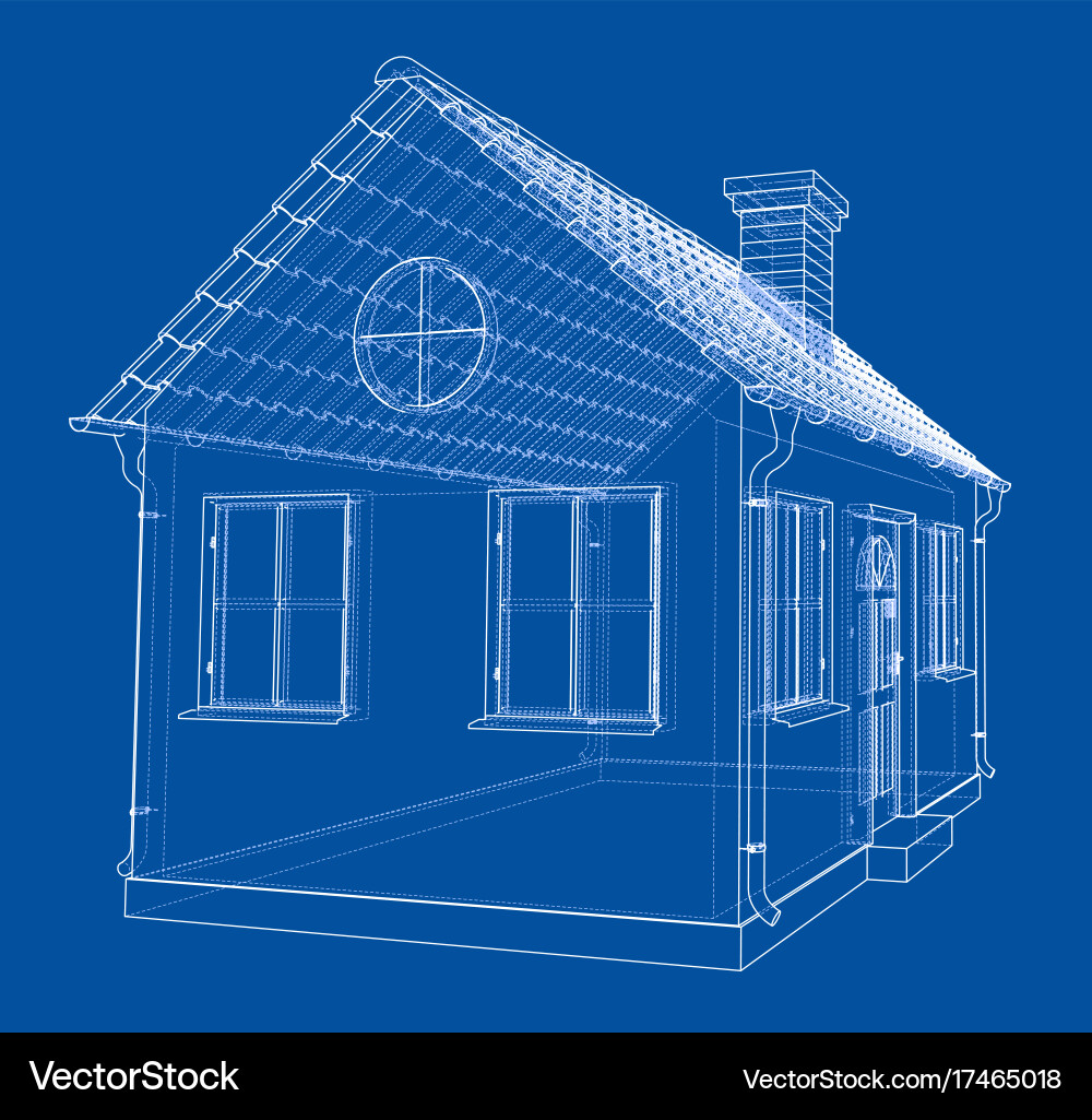 A small house with shingles roof Royalty Free Vector Image