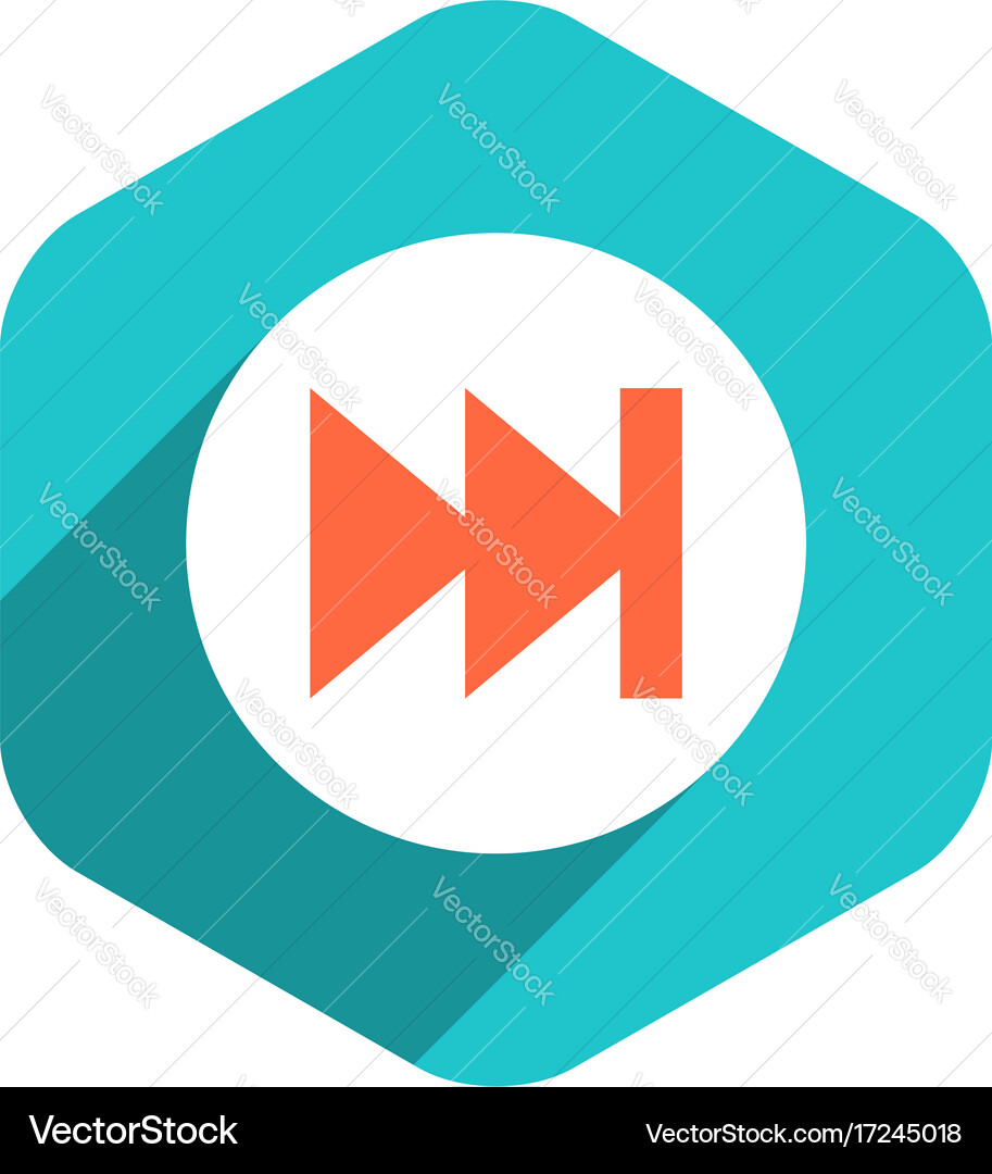 Arrow sign last or first icon hexagon button Vector Image