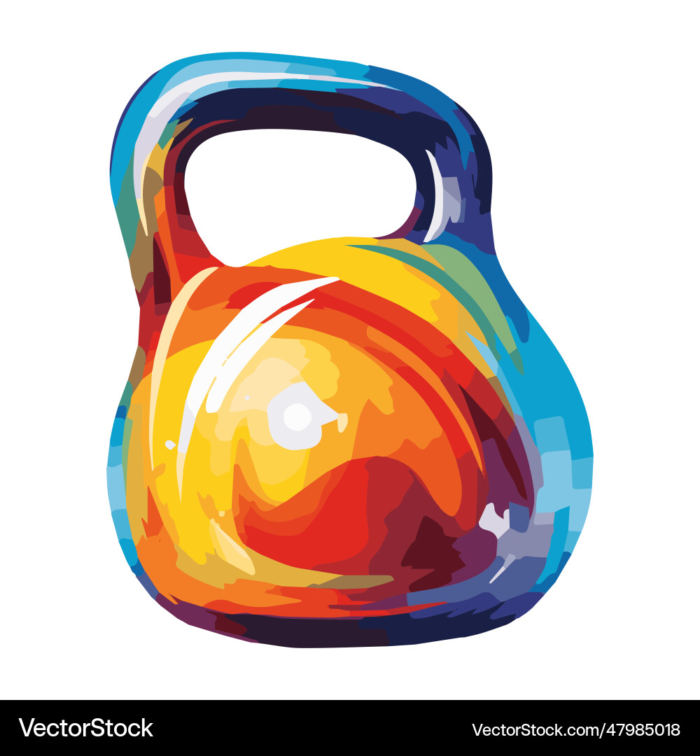 Bright kettlebell stylized in cartoon style Vector Image