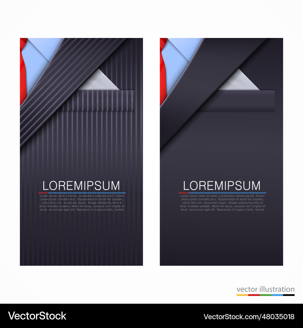 Business cards with suit Royalty Free Vector Image