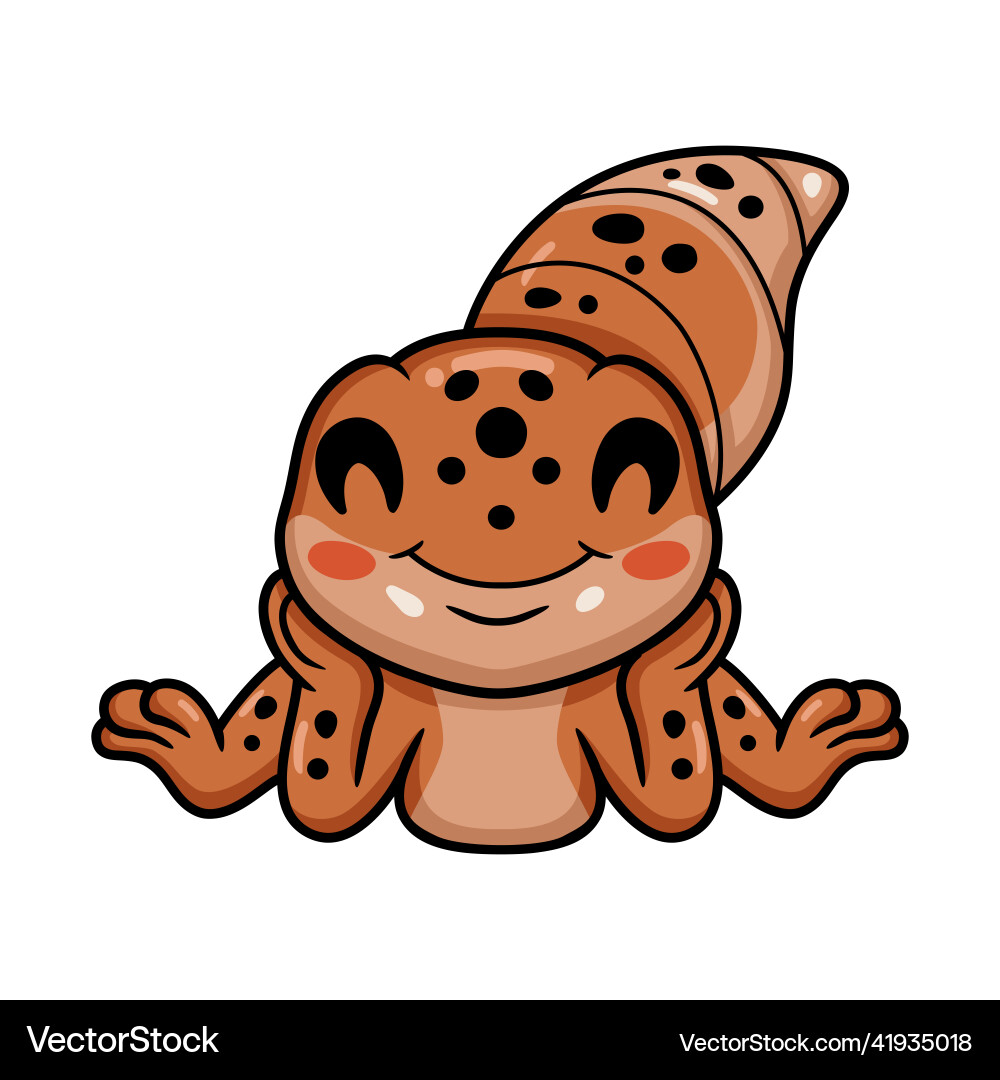 Cute leopard gecko cartoon character Royalty Free Vector