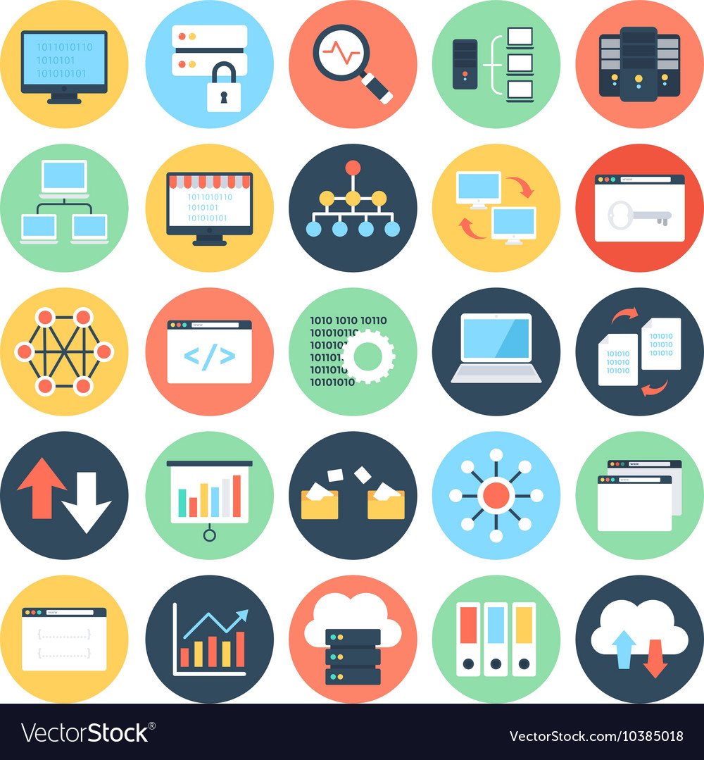 Data Science Icon Set Royalty Free Vector Image