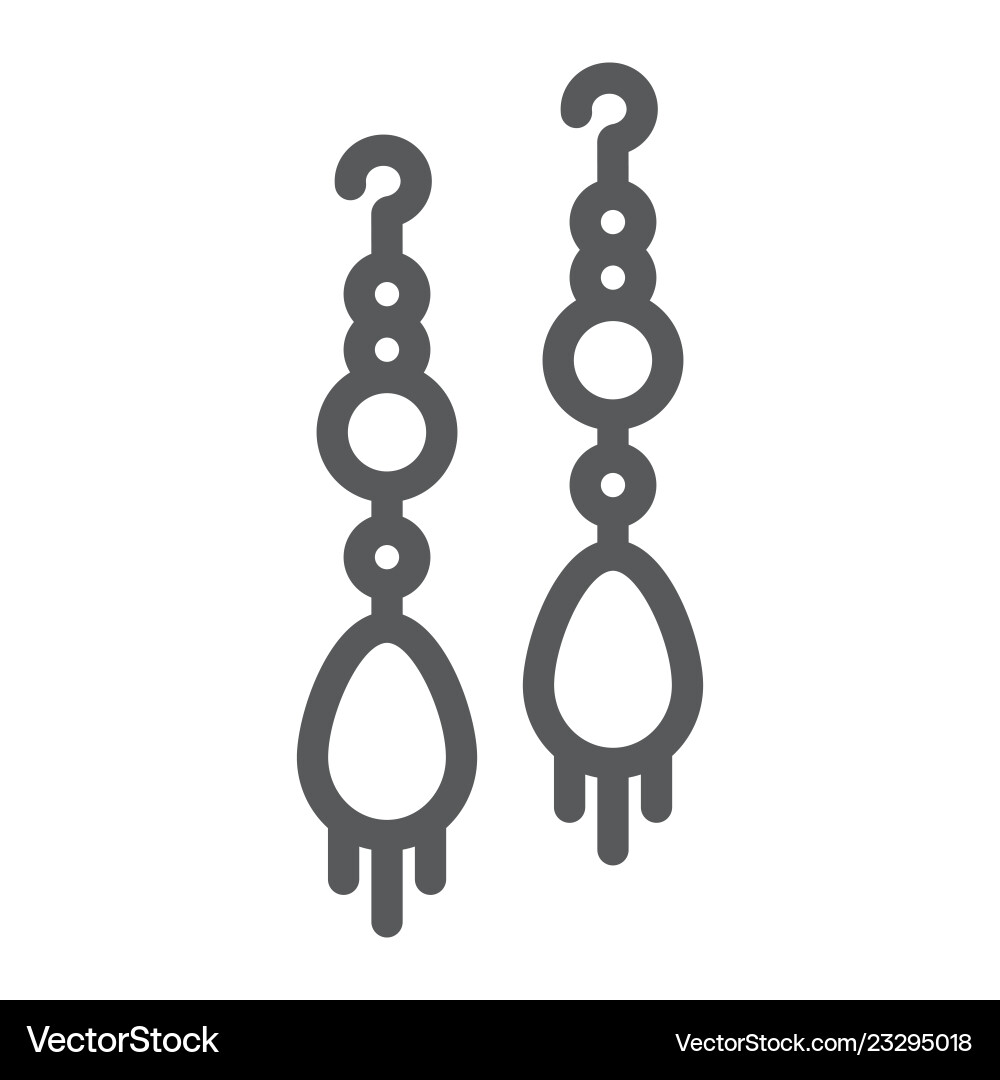 Earring pair line icon jewellery and accessory Vector Image