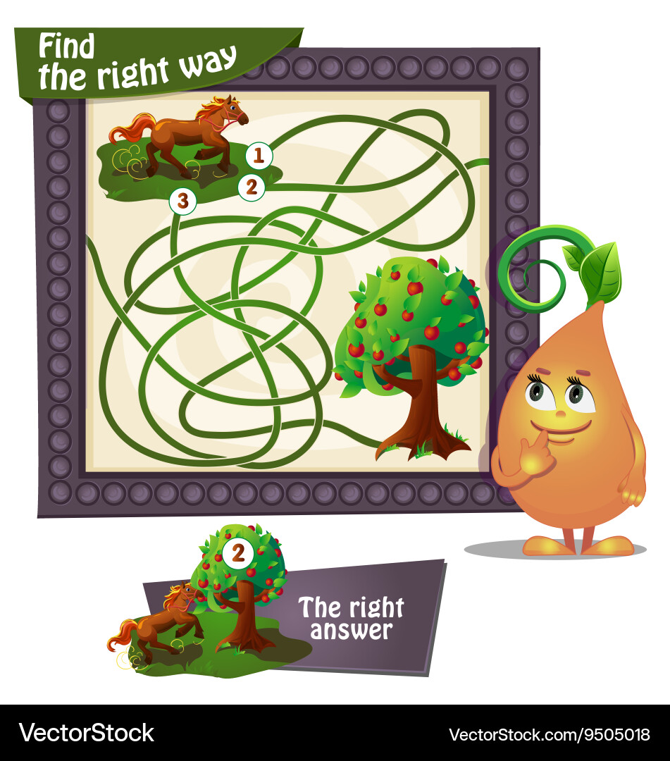 Find the right way horse Royalty Free Vector Image