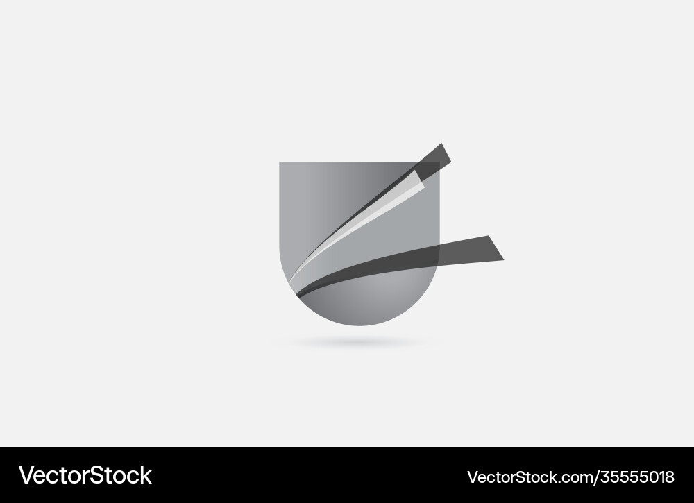 Grey black u alphabet letter logo icon Royalty Free Vector