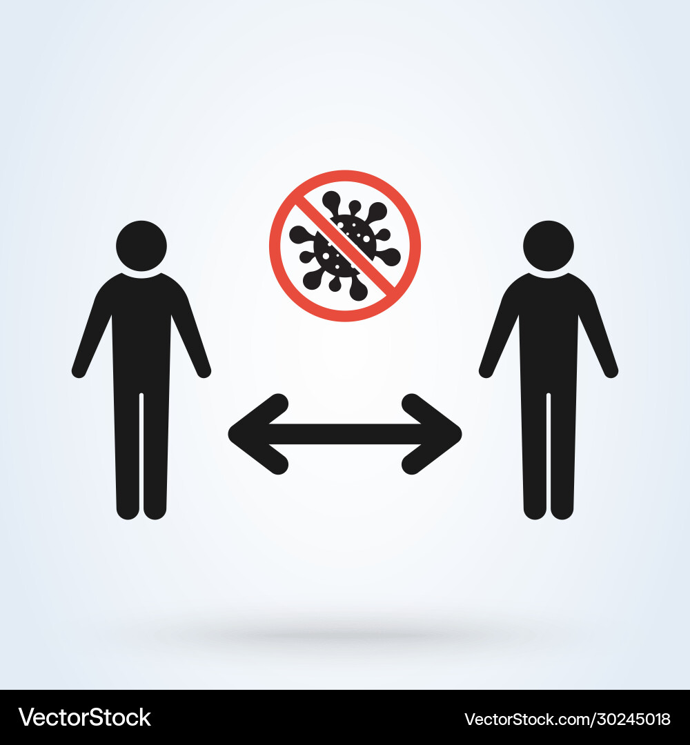 Keep distance sign coronavirus epidemic Royalty Free Vector