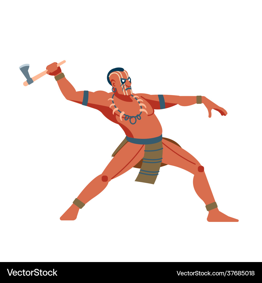 Native american warrior or brave leaping toward Vector Image