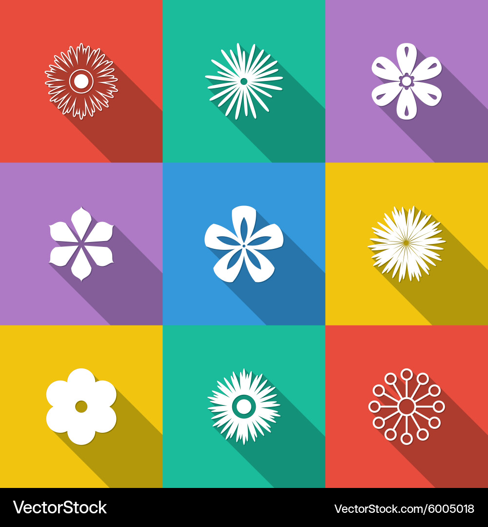 Set of floral buttons Royalty Free Vector Image