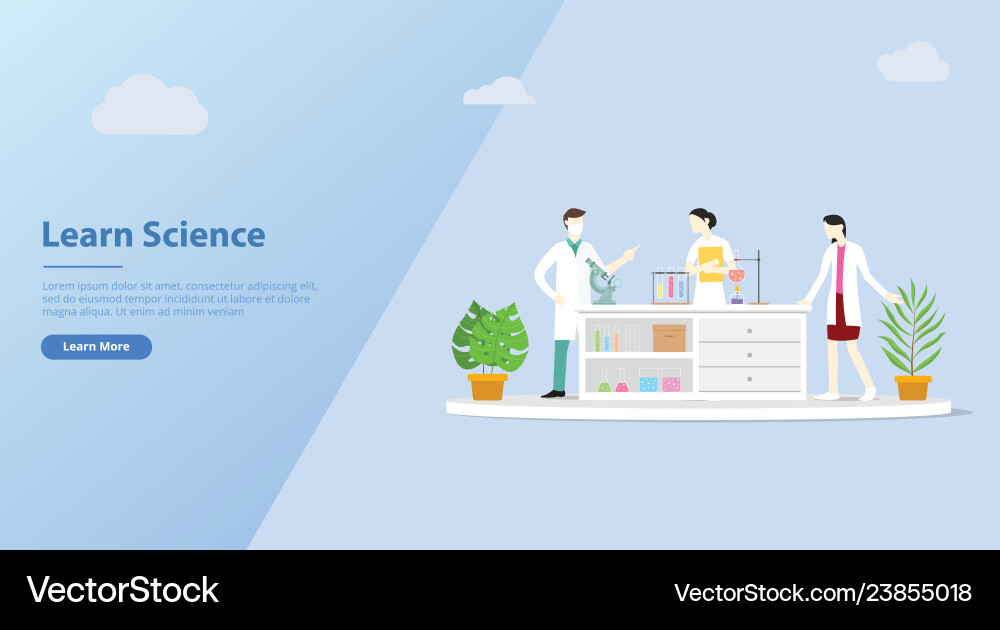 Team of laboratory learn science for website Vector Image