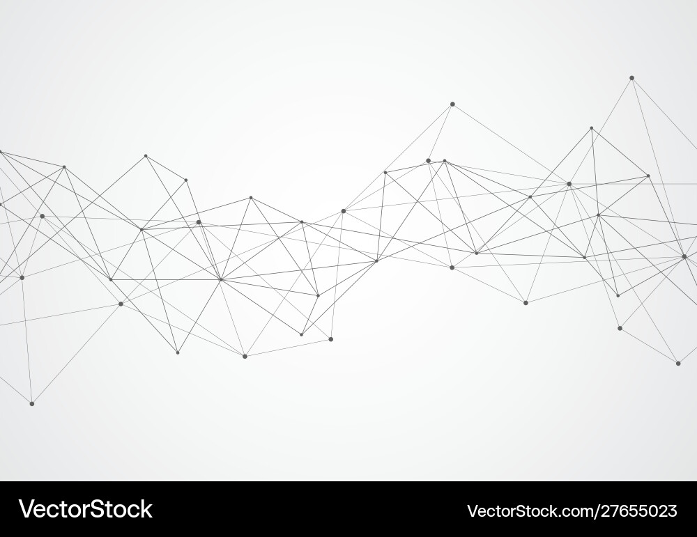 Abstract connecting dots and lines with geometric Vector Image
