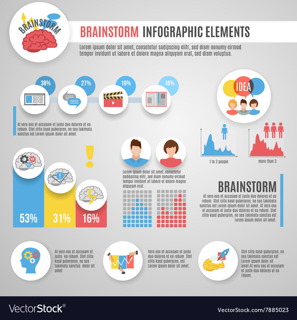 Brainstorm infographics set Royalty Free Vector Image
