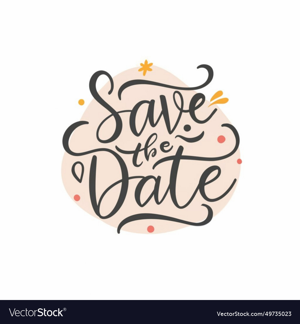 Colourful unique save date lettering logo design Vector Image