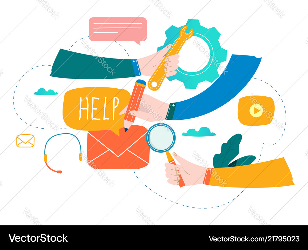 Customer service assistance call center Royalty Free Vector