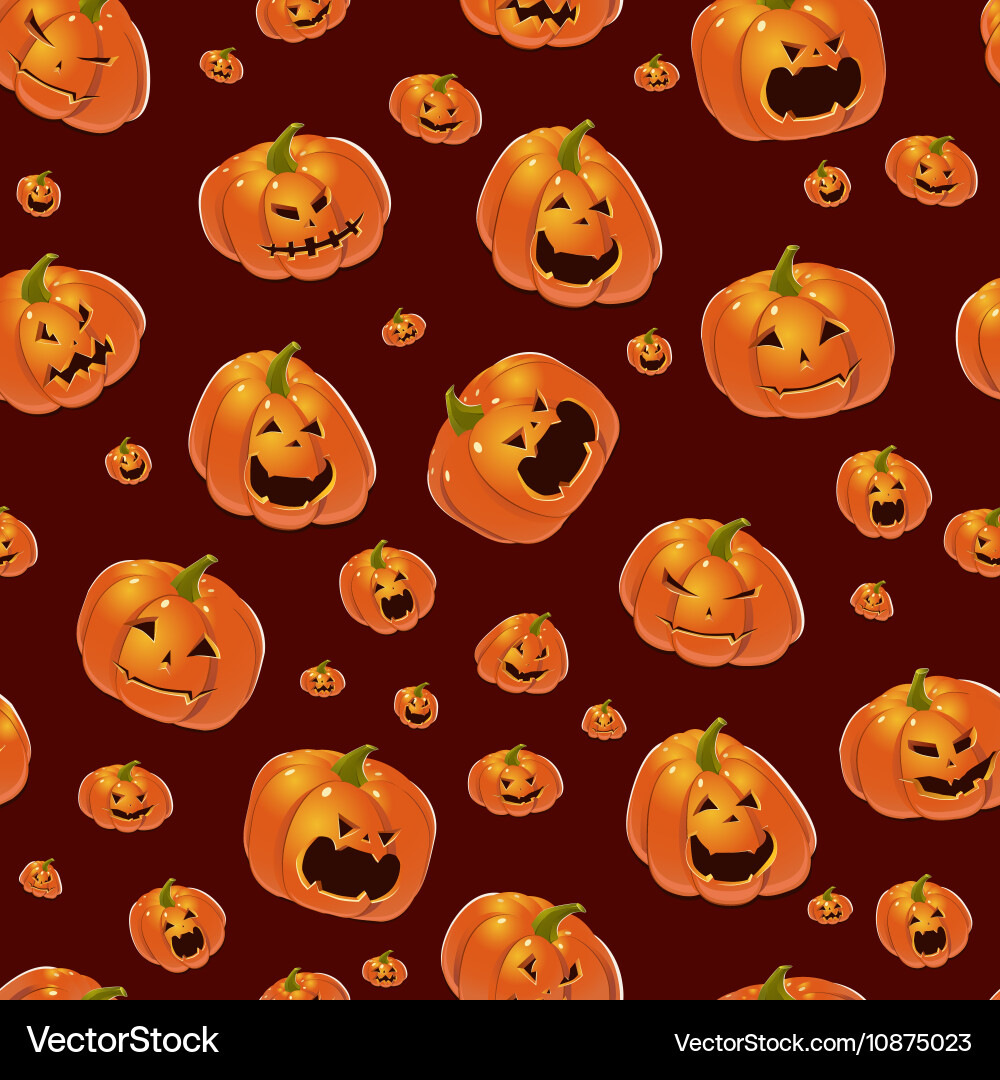 Halloween background with pumpkins Royalty Free Vector Image