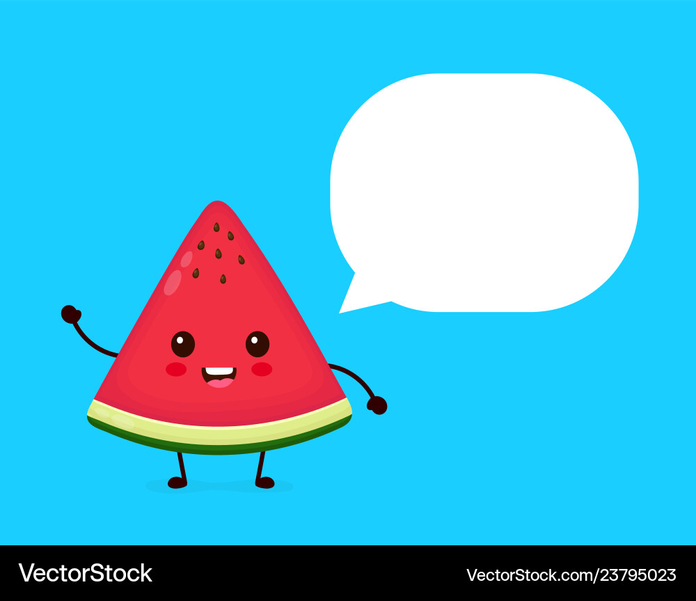 Happy smilling cute watermelon Royalty Free Vector Image