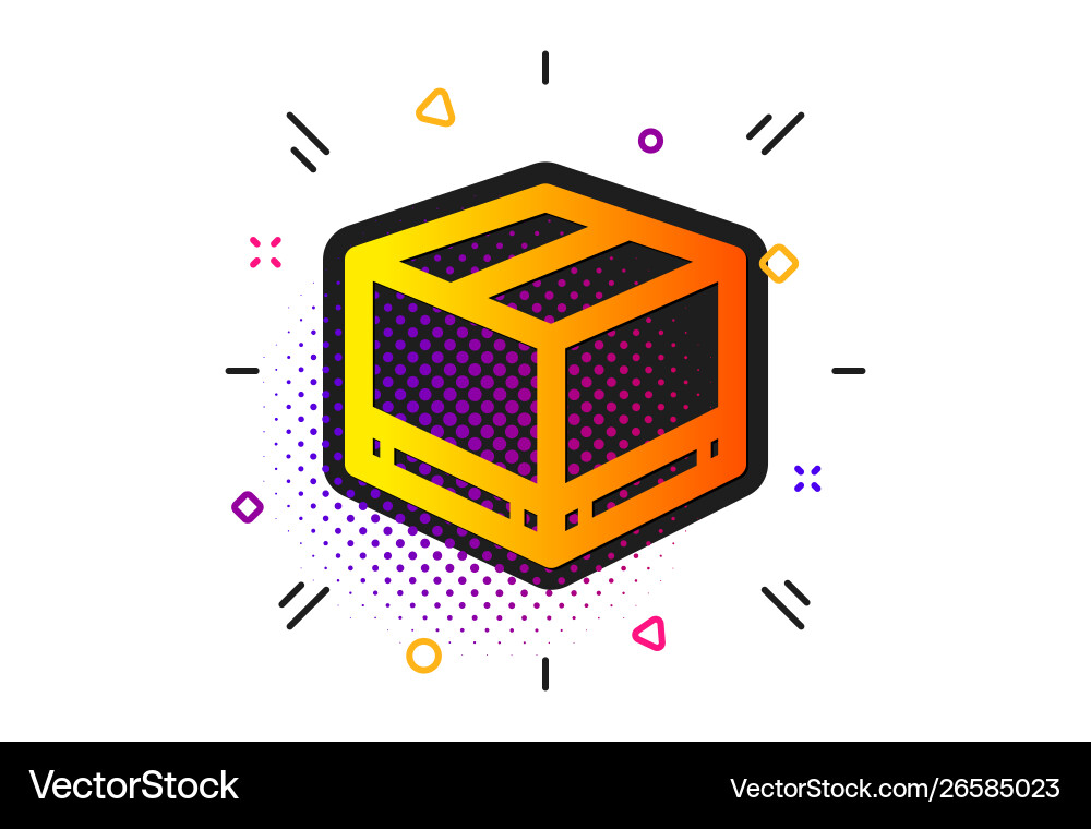 Parcel box icon logistics delivery sign Royalty Free Vector