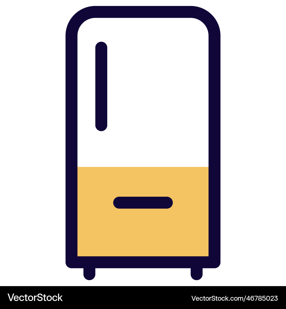 Refrigerator with big-size freezer for kitchen Vector Image