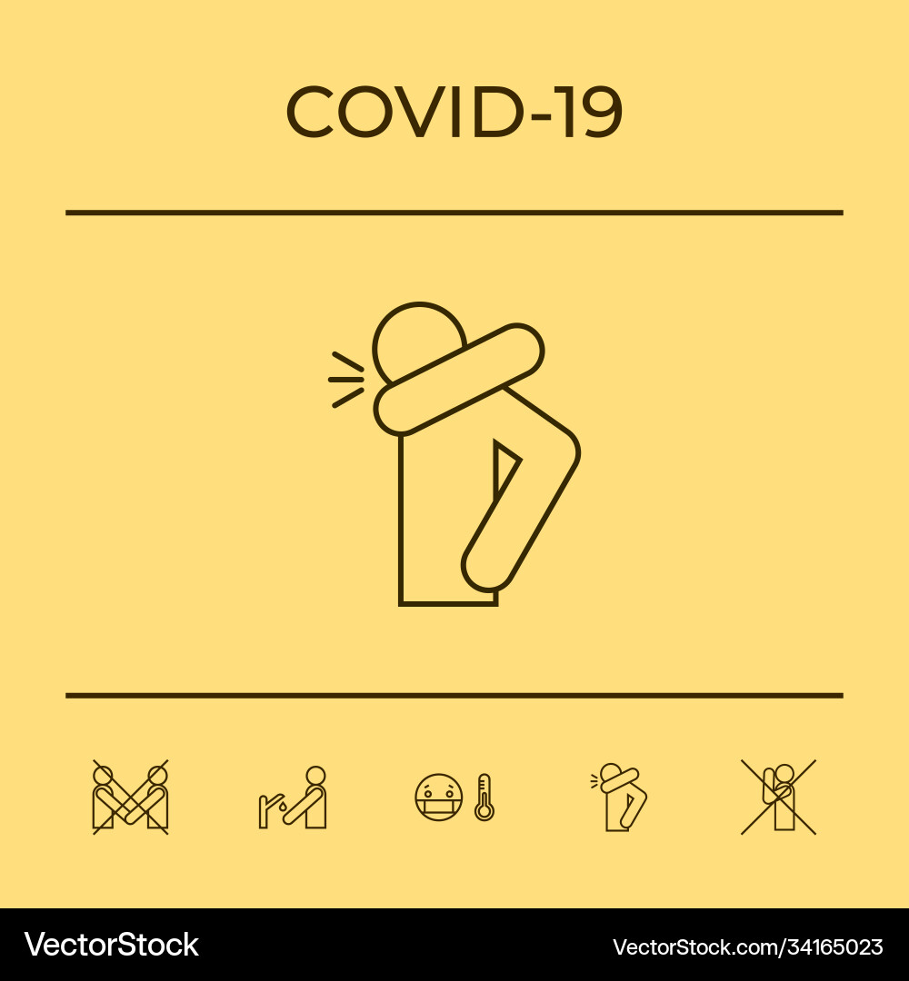 Sneeze into elbow - infographic icon warning Vector Image