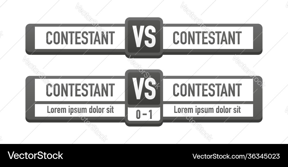 Vs logo versus board rivals with space Royalty Free Vector