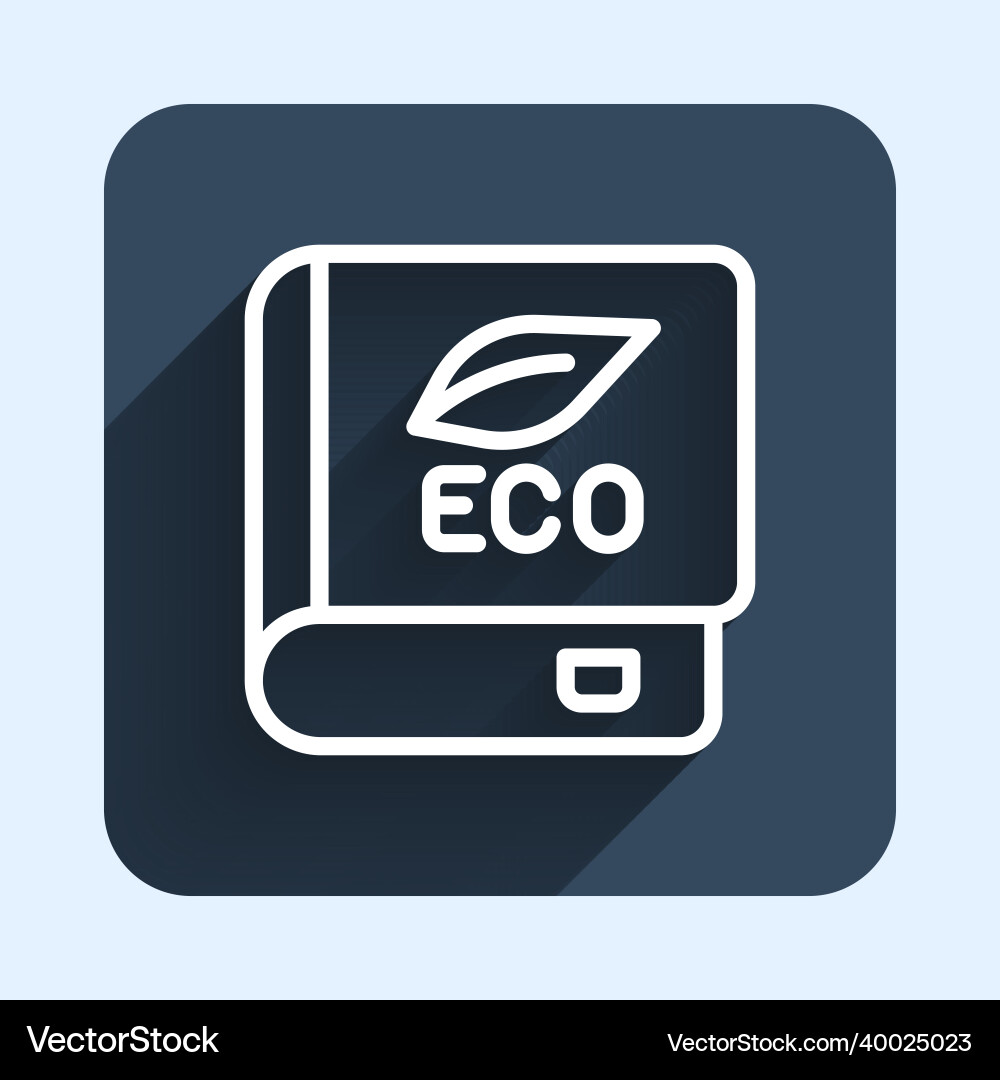 White line book about ecology icon isolated Vector Image