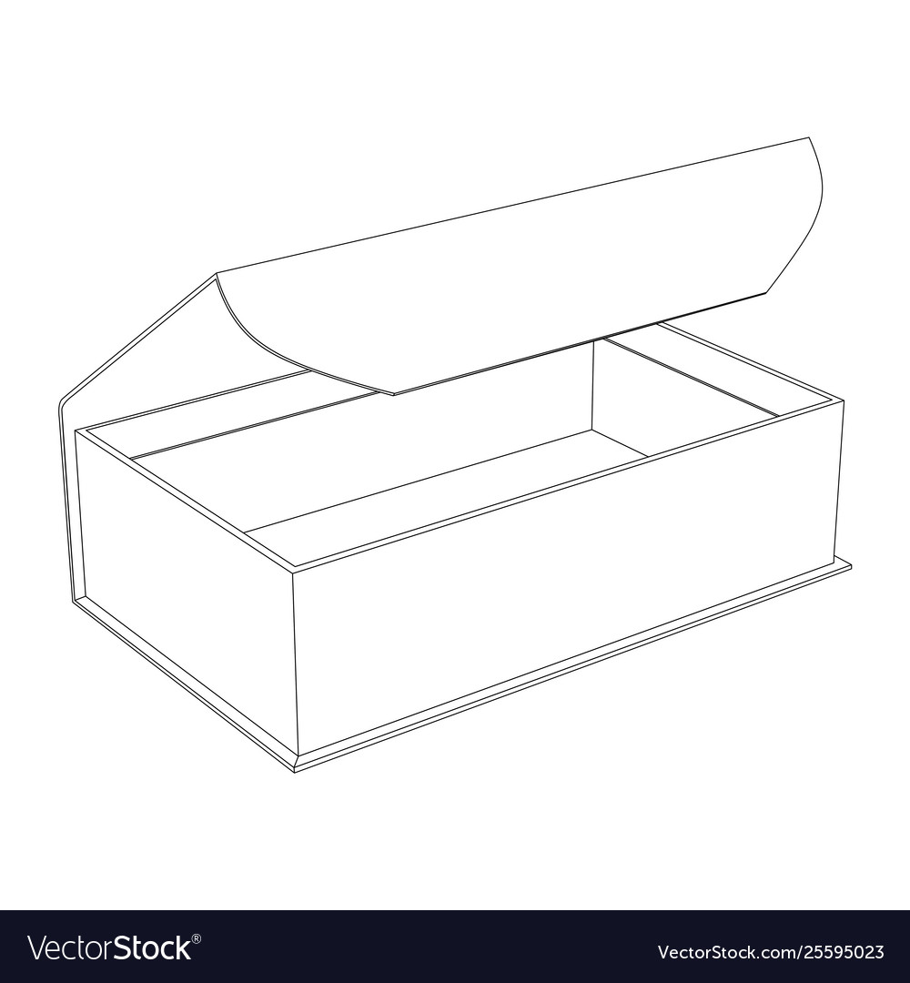 White Paper Box Template Outline Icon Royalty Free Vector