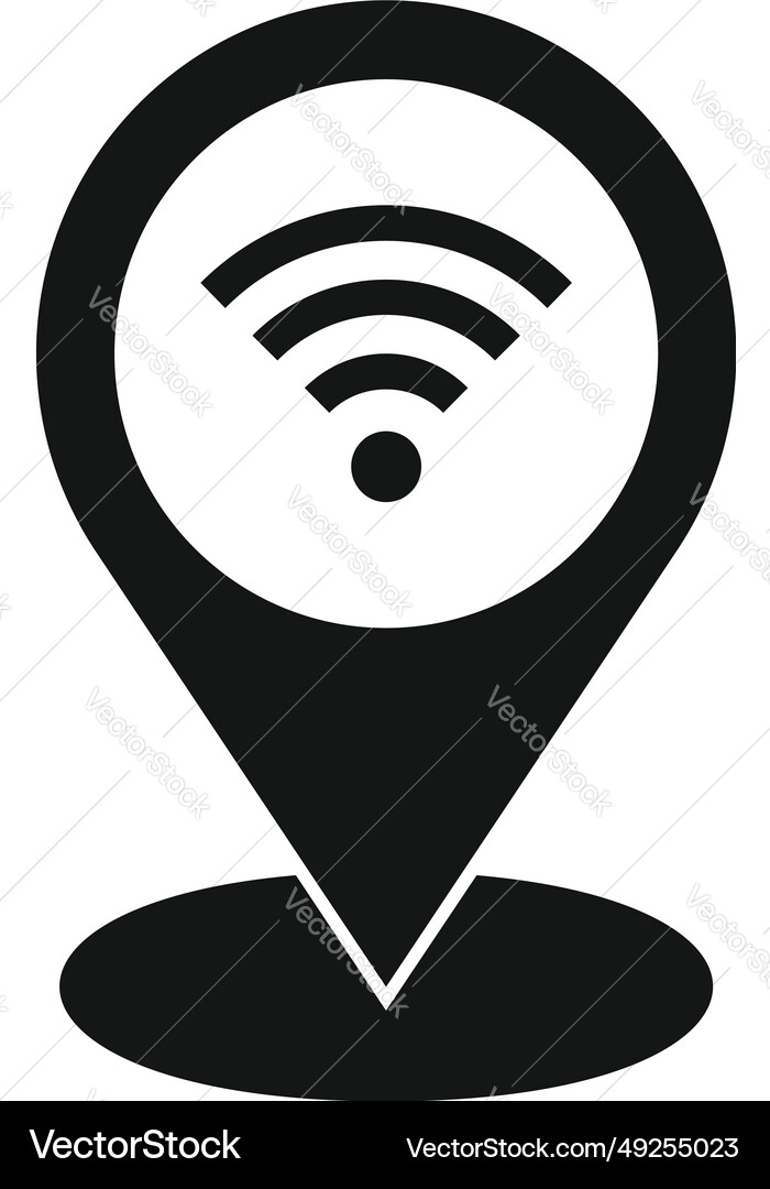 Wifi point location icon simple work data Vector Image