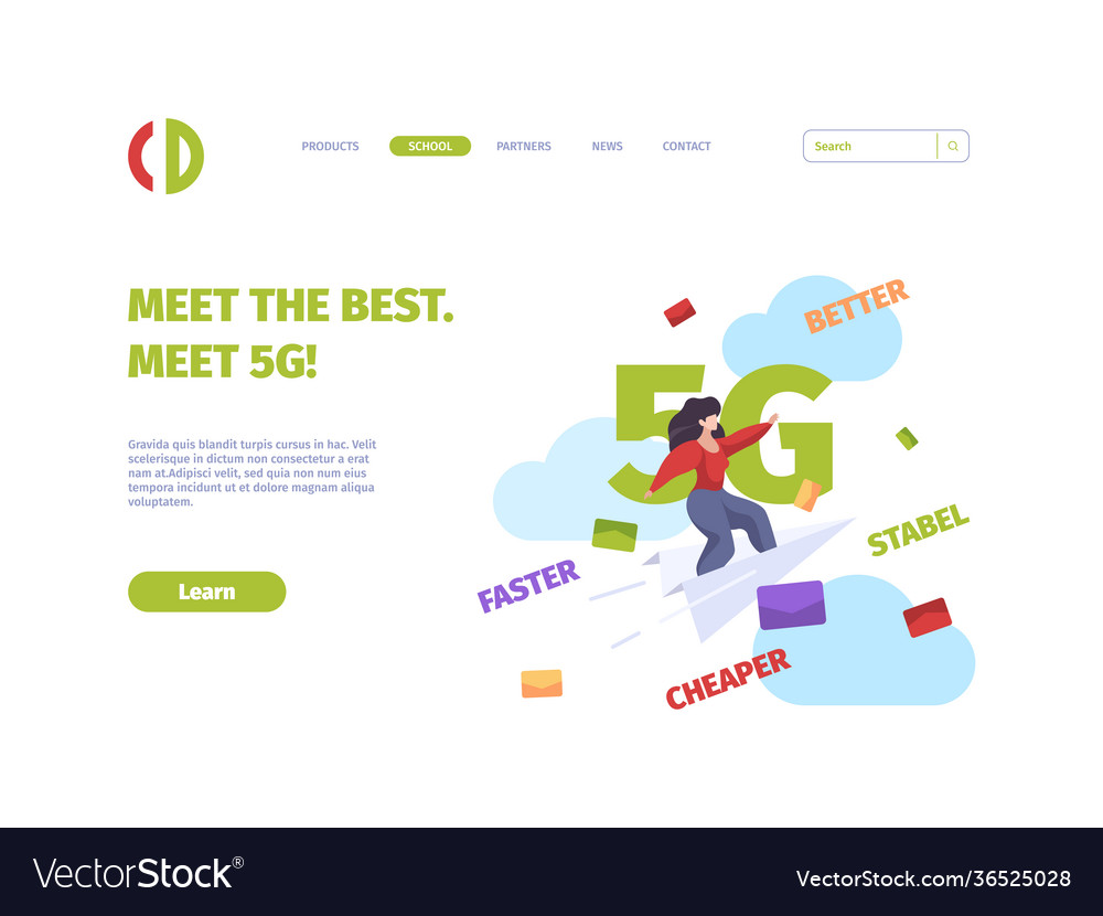 5g landing page future mobile technologies gsm Vector Image 5g landing page future mobile technologies gsm Vector Image