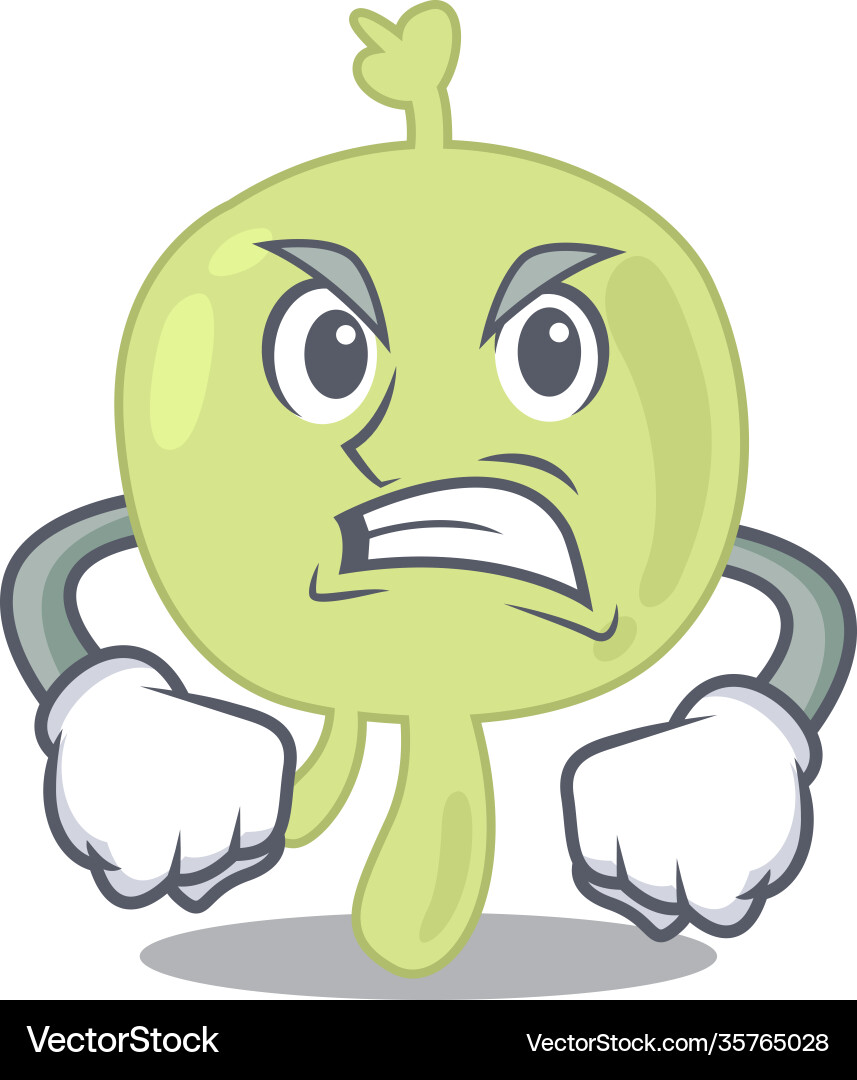 A cartoon picture lymph node showing an angry Vector Image