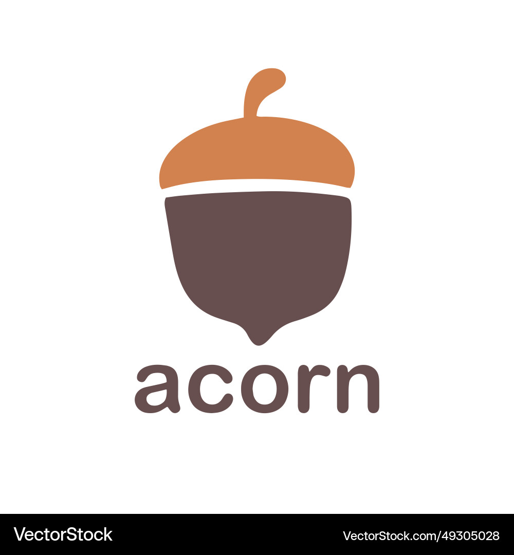 Acorn logo template design with leaves with Vector Image