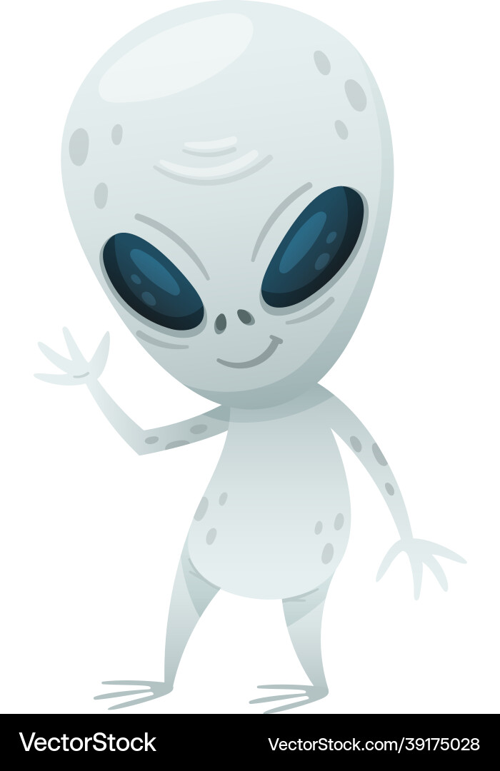 Alien as halloween character waving hand Vector Image