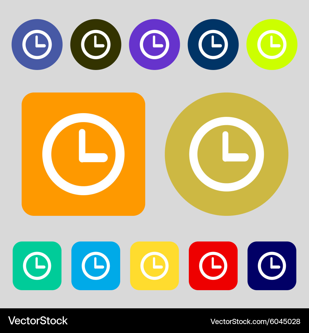 Clock sign icon mechanical symbol 12 colored Vector Image