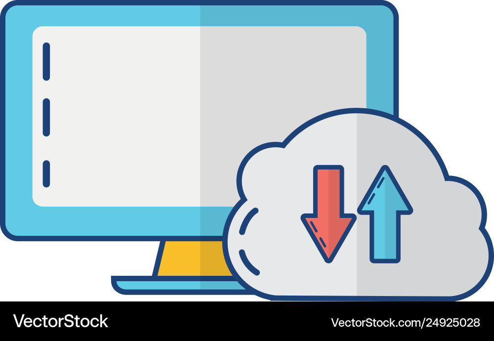 Computer cloud storage Royalty Free Vector Image