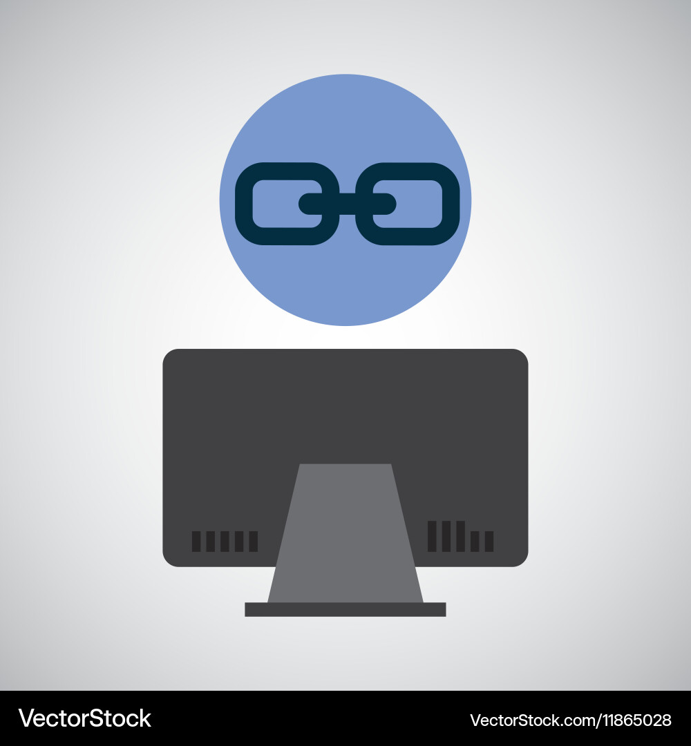 Computer device link network icon Royalty Free Vector Image