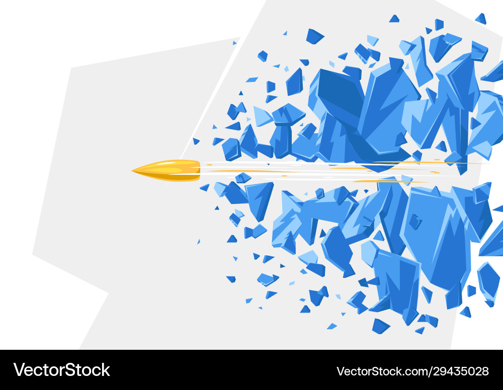 Glass fragments from shot Royalty Free Vector Image