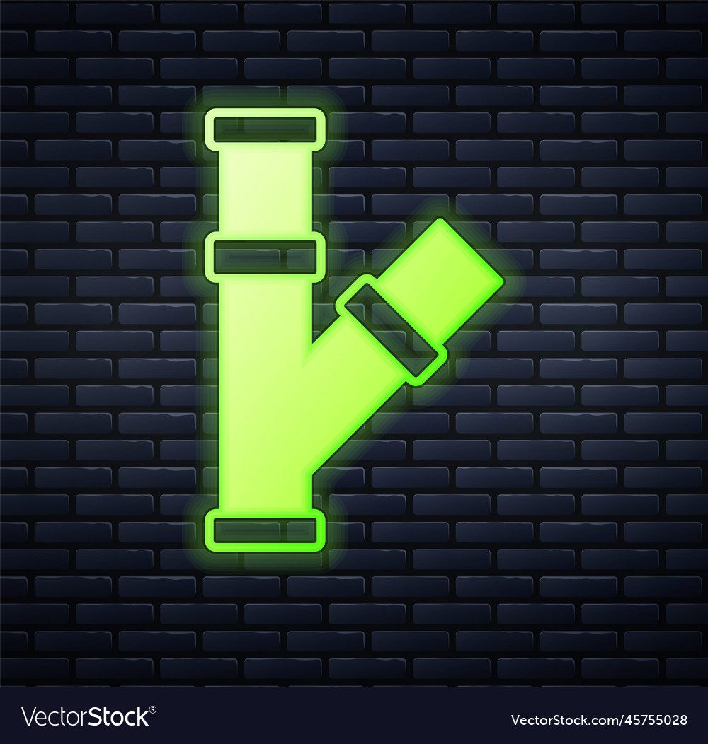 Glowing neon industry metallic pipe icon isolated Vector Image