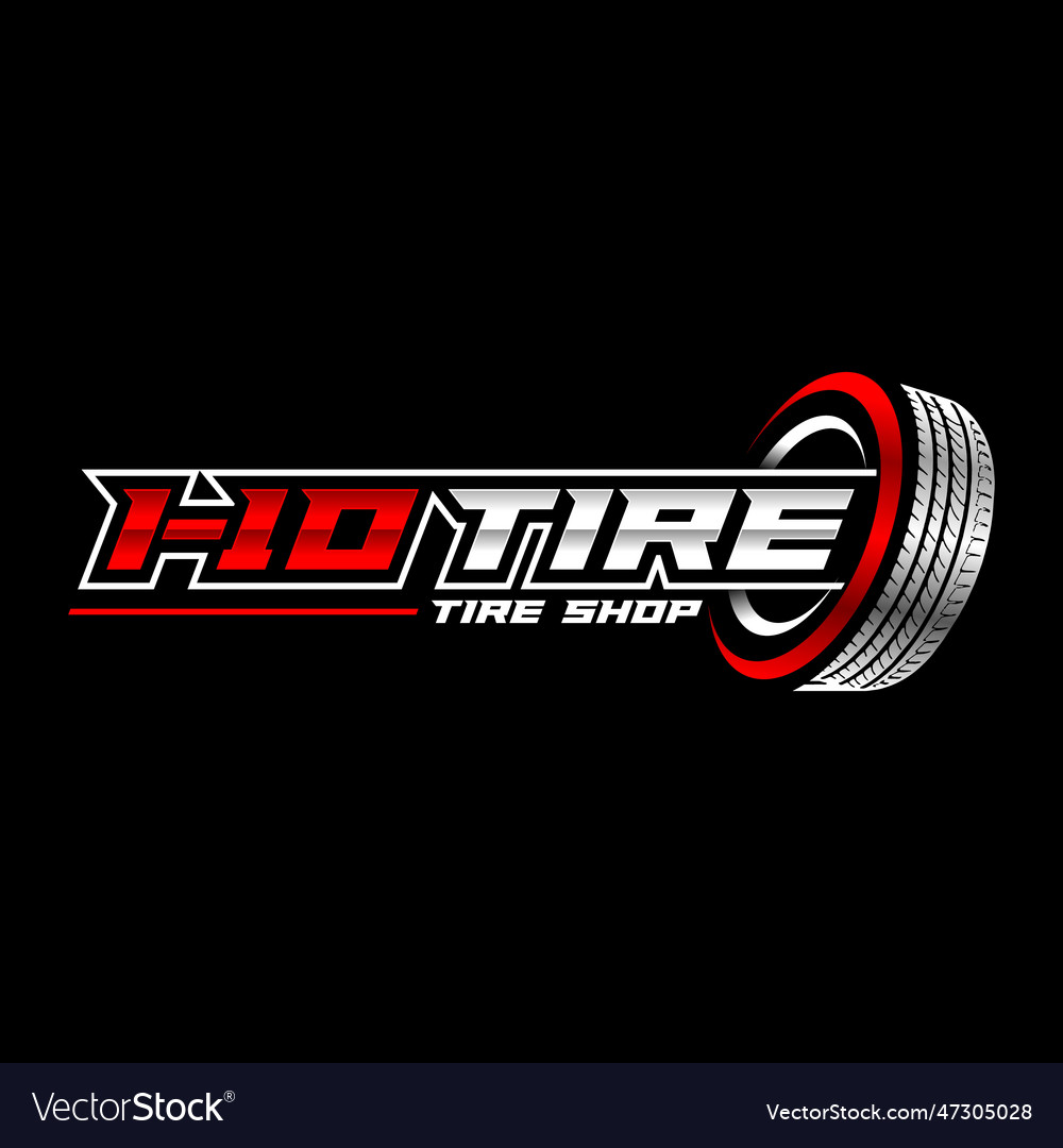 Graphic of automotive tires shop logo Royalty Free Vector Graphic of automotive tires shop logo Royalty Free Vector