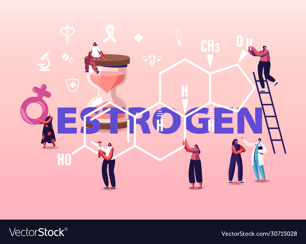 Hormones health concept tiny female characters Vector Image Hormones health concept tiny female characters Vector Image