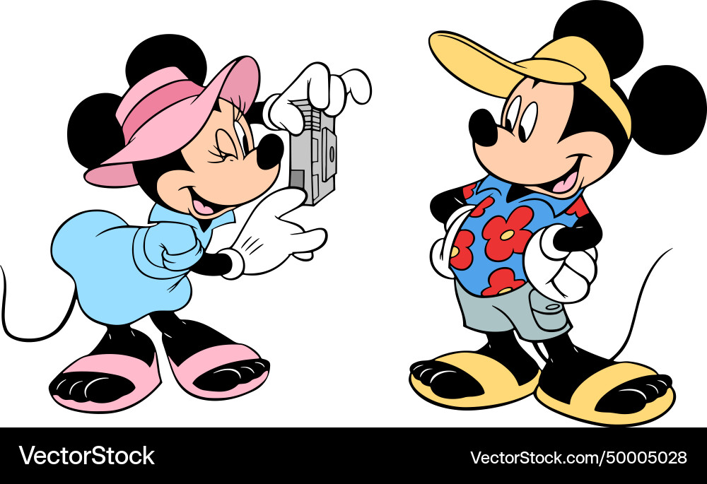 Mickey mouse cartoon mickey and minnie mouse Vector Image