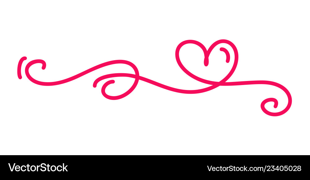 Monoline red vintage valentines day hand Vector Image