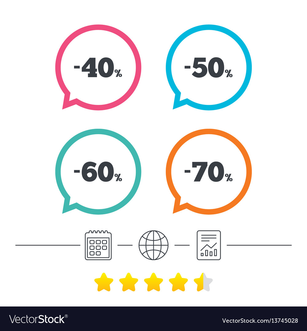 Sale discount icons special offer price signs Vector Image